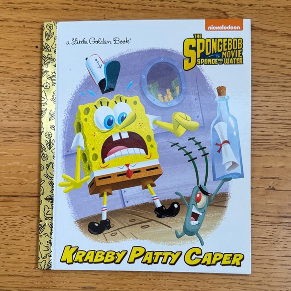 Little Golden Books | Other | Spongebob Krabby Patty Caper Book Vibrant ...
